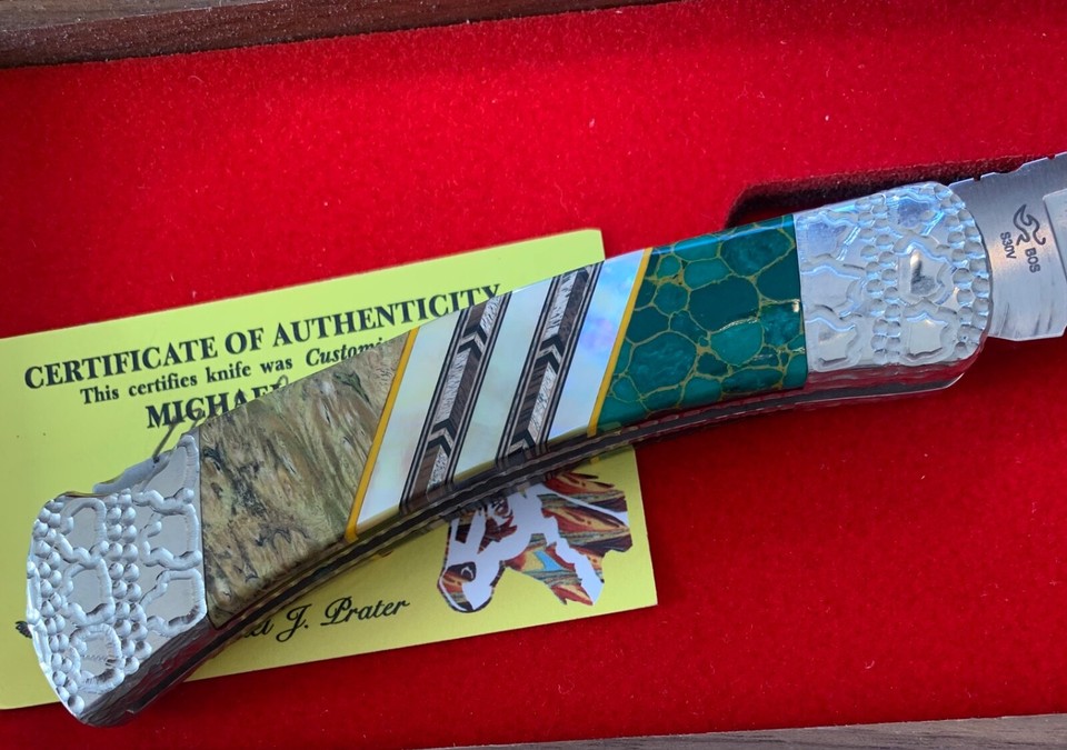 RARE BUCK 110 PAINTED PONY MICHAEL PRATER PROTOTYPE KNIFE NEVER USED w ...