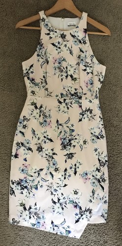 TOKITO COLLECTION MYER pale pink, asymmetric floral dress, side slit ...