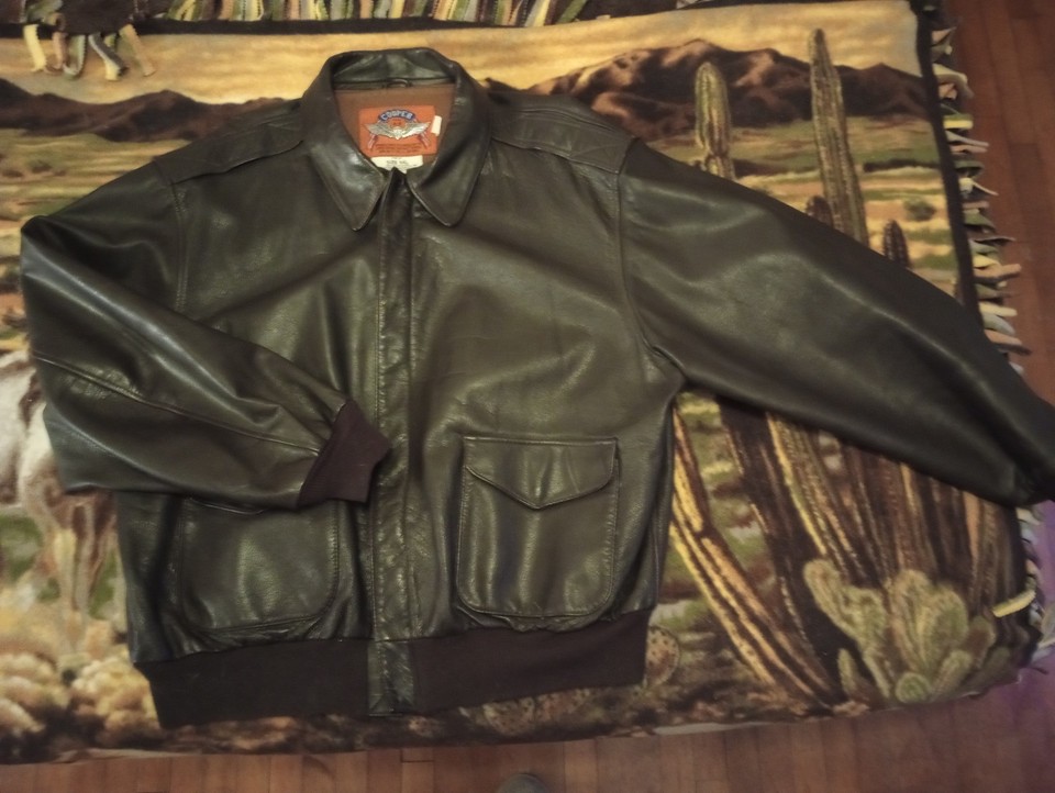 Cooper Type A-2 USAF Goatskin Leather Flight Jacket Brown, 54L, Made in ...