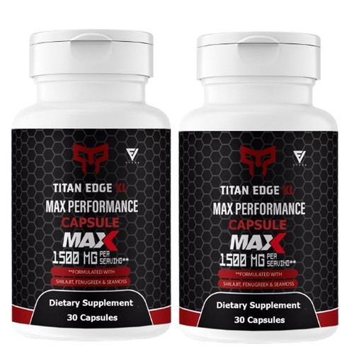 (2 Pack) Titan Edge XL Max Capsules TitanEdge XL Max Supplement (2 ...
