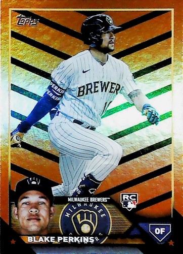 2023 Topps Update ORANGE FOIL SP US242 BLAKE PERKINS ROOKIE MILWAUKEE ...