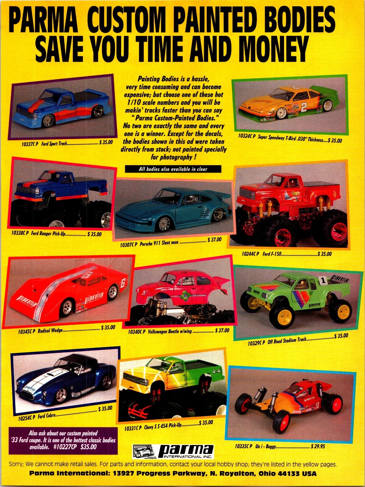 Parma Custom Painted Bodies RC Print Ad Ephemera Wall Art Decor | eBay