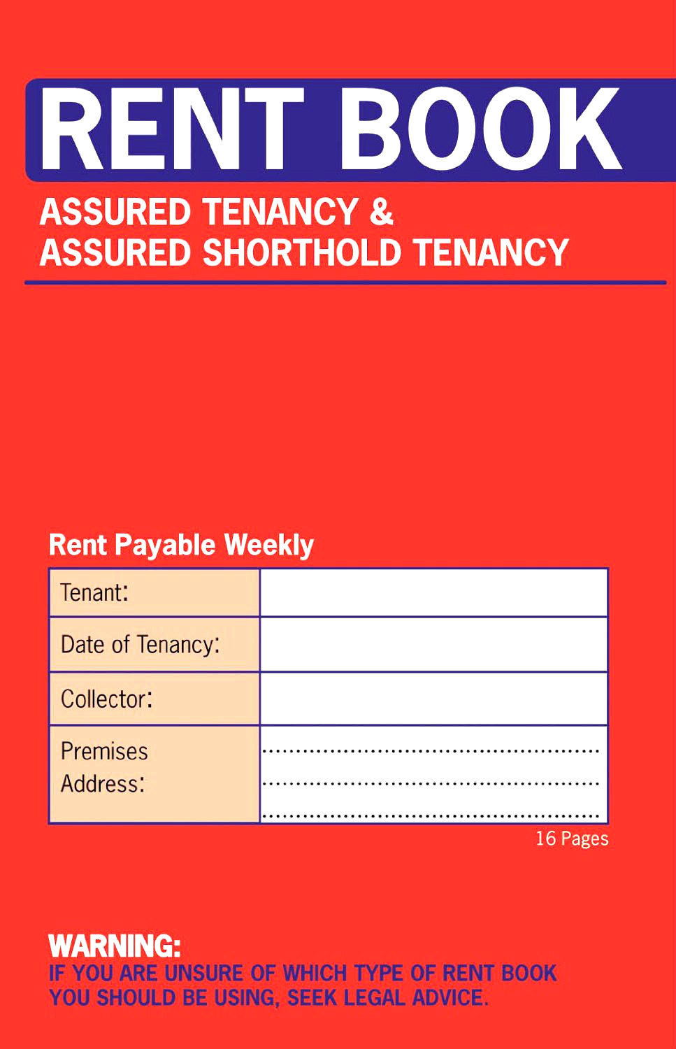 Rent Book Assured Tenancy and Assured Shorthold Tenancy 16 Pages 1 2 3 ...
