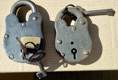 Lot of 2 Rare, Antique Padlock with Keys | eBay