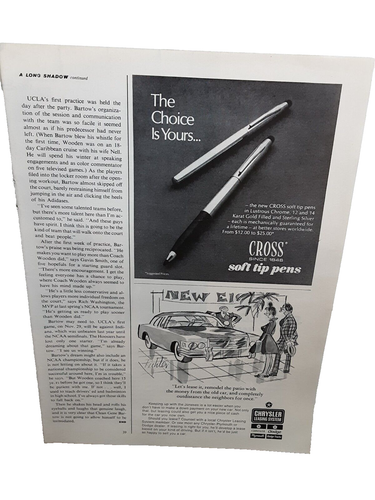 1975 Chrysler Leasing Program and Cross Pens Original Print Ad Vintage ...