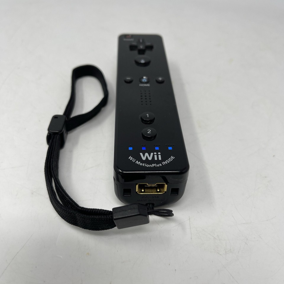 Nintendo OEM Motion Plus Wii Mote Remote Black Controller Official RVL ...