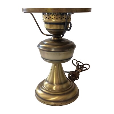 Brass Metal Hurricane Lamp Base ONLY GWTW Electric Farmhouse Colonial ...
