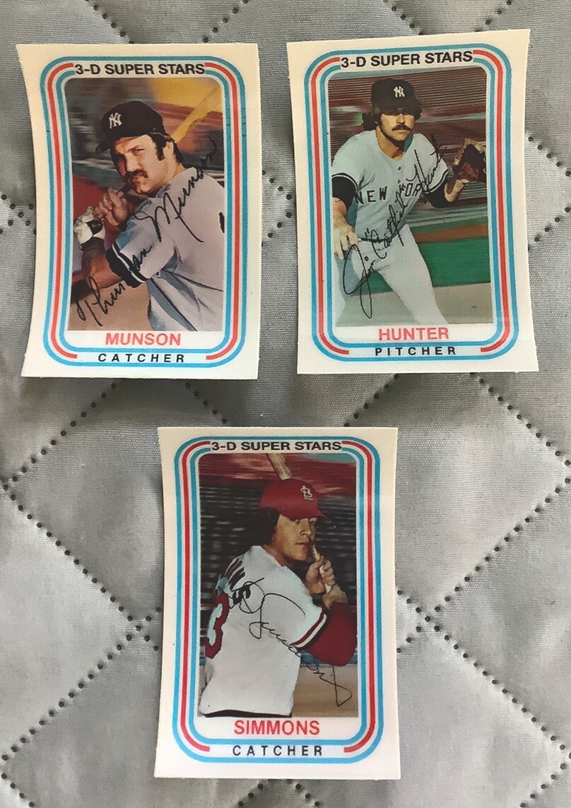 Lot Of 3 1976 Kellogg's 3D Super Stars Baseball Cards: Munson, Hunter ...