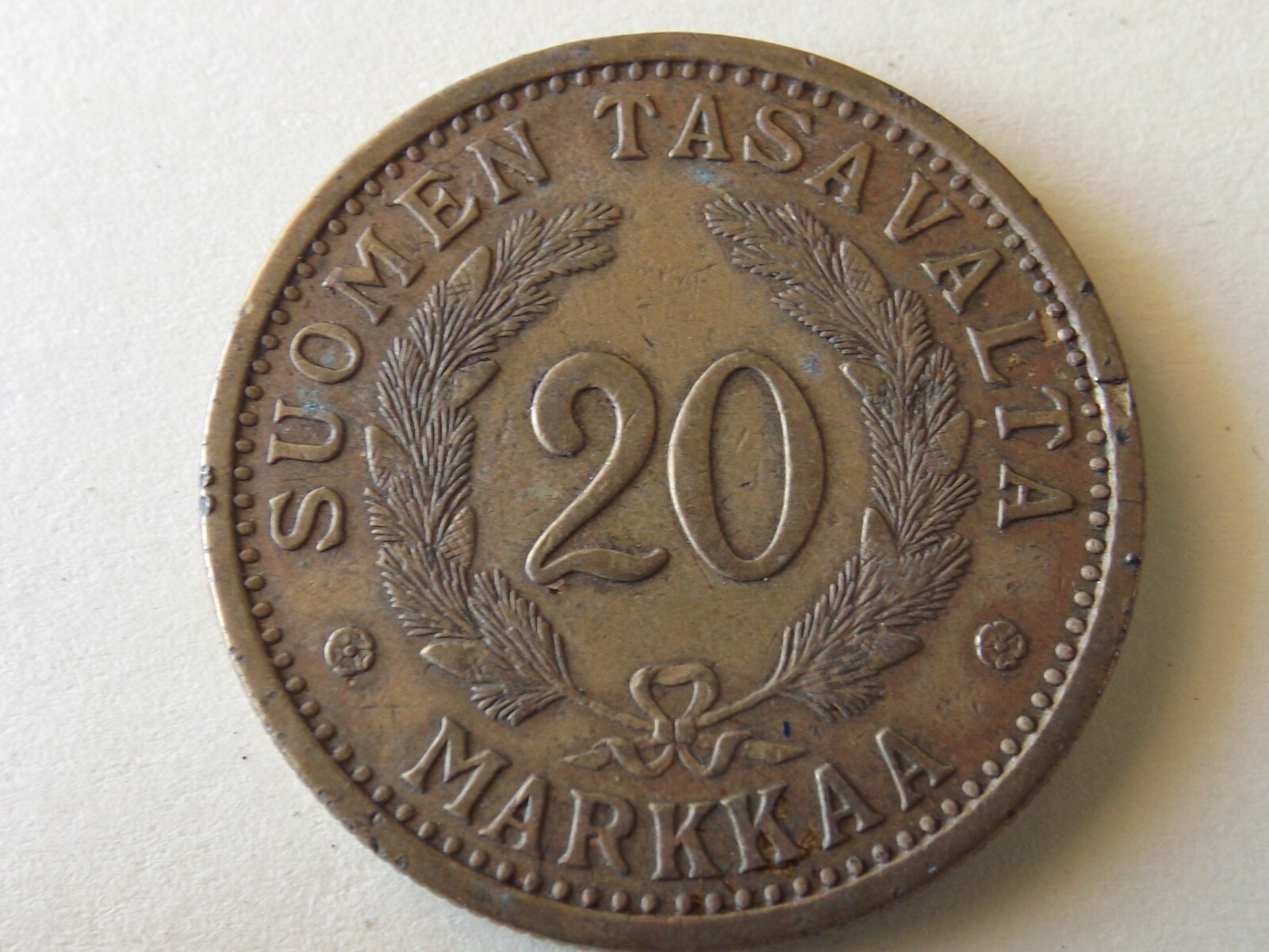 1934 S FINLAND 20 MARKKAA * SUOMEN TASAVALTA * EARLY COIN * | eBay