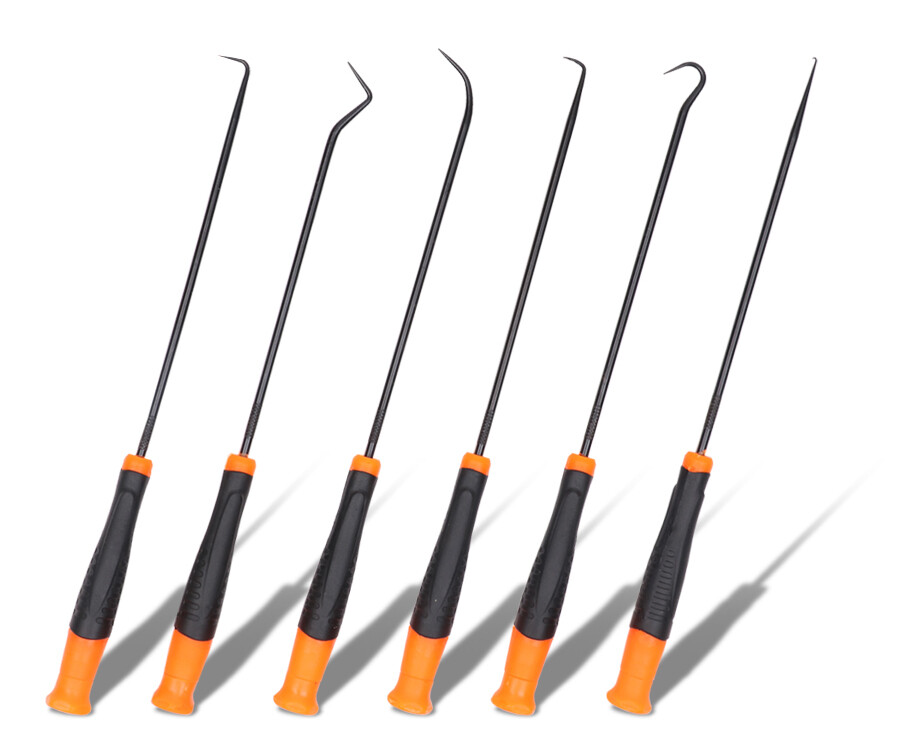 6pc Pick & Hook Set Extra Long O-Ring Seal Remover 9" Soft Grip ...