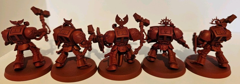5 Blood Angels Assault Terminators With Thunder Hammer & Shield ...