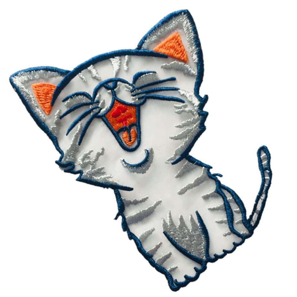 1pc Cat Patches Cartoon Embroidery Cat Pattern Sewing Patches Appliques ...