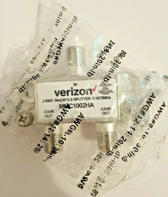 Verizon FIOS 2-Way MoCa 2.0 Splitter 5-1675MHz MMC1002HA 3.5dB OUT | eBay