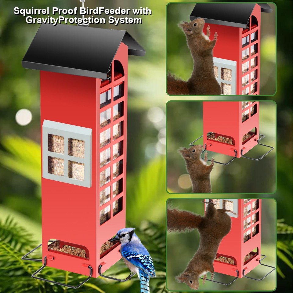 Spring Bird Feeders Squirrel Proof for Spring Hanging, Weight Activated ...