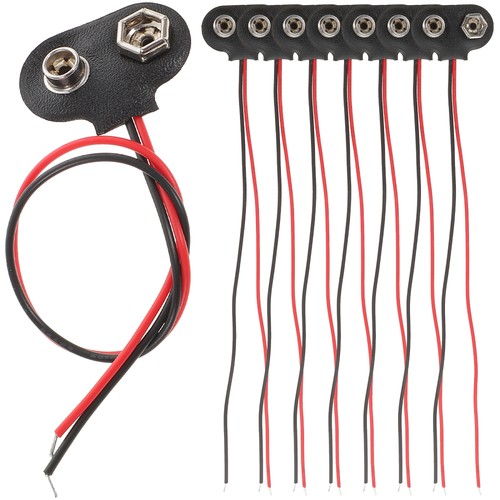 100 pcs Battery Connector 9v Battery Clip Pu Cable Housing Connection ...