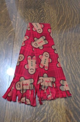 Gingerbread Men Fleece Scarf ~ Fun Fringe ~ Handcrafted ~ 60 inches | eBay