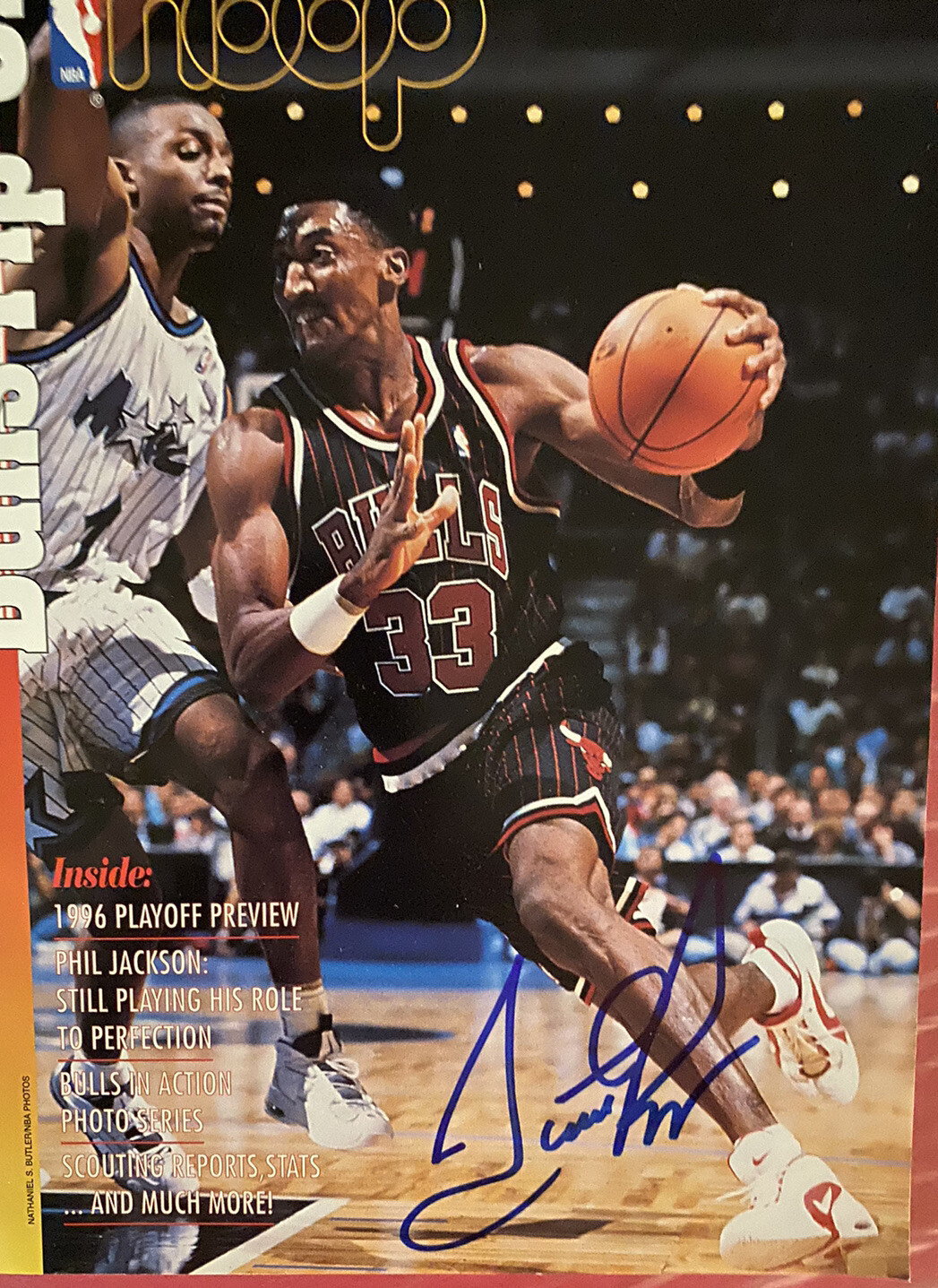 Chicago Bulls Program Hoop Magazine Signed Scottie Pippen 1on 1 Inc | eBay