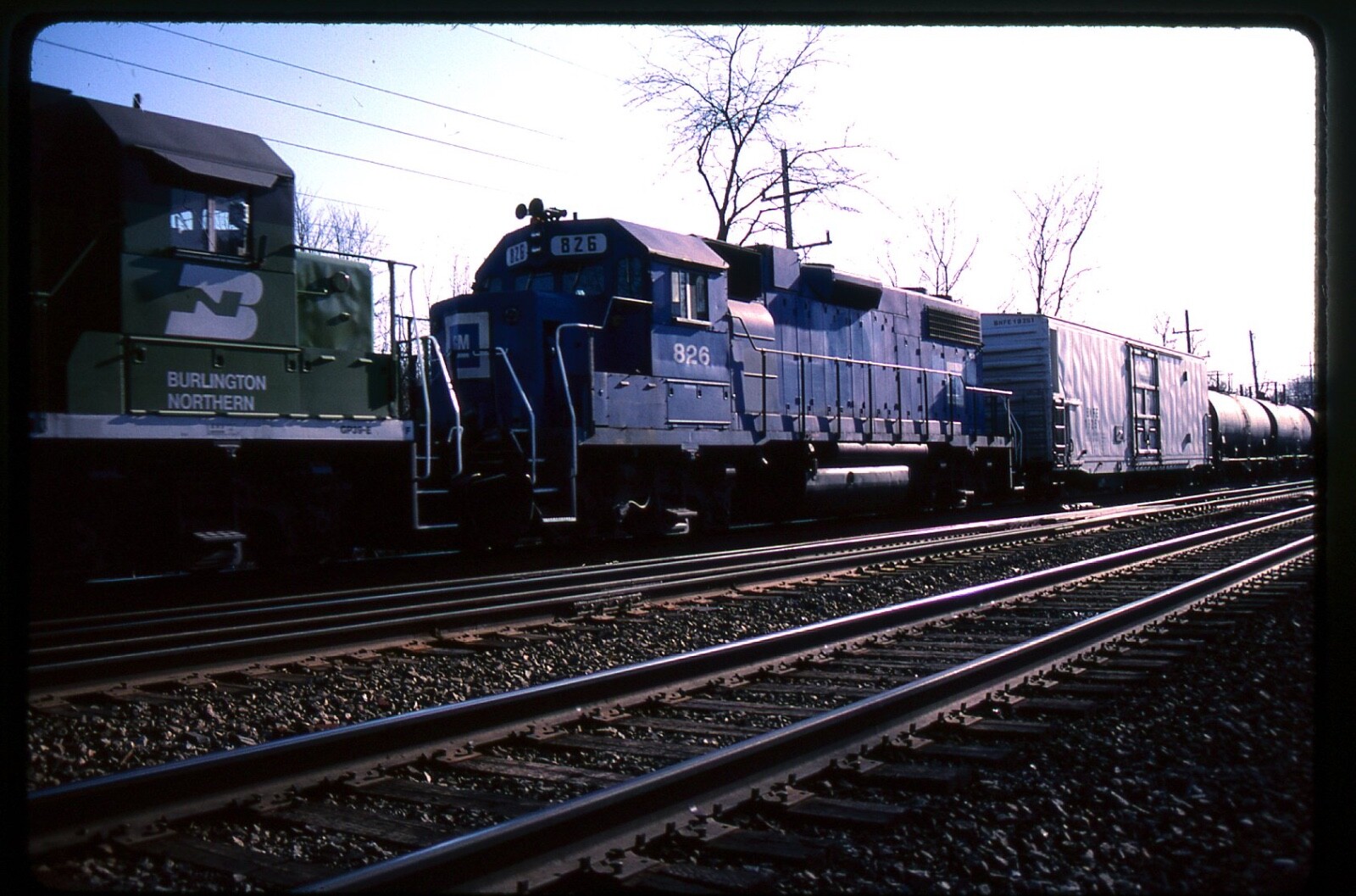 Railroad Slide - GM EMD #826 Locomotive 1990 Hinsdale IL Train ...
