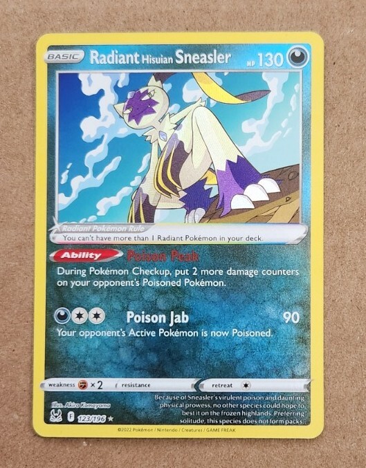Radiant Hisuian Sneasler 123/196 - Lost Origin - Radiant Rare Card ...