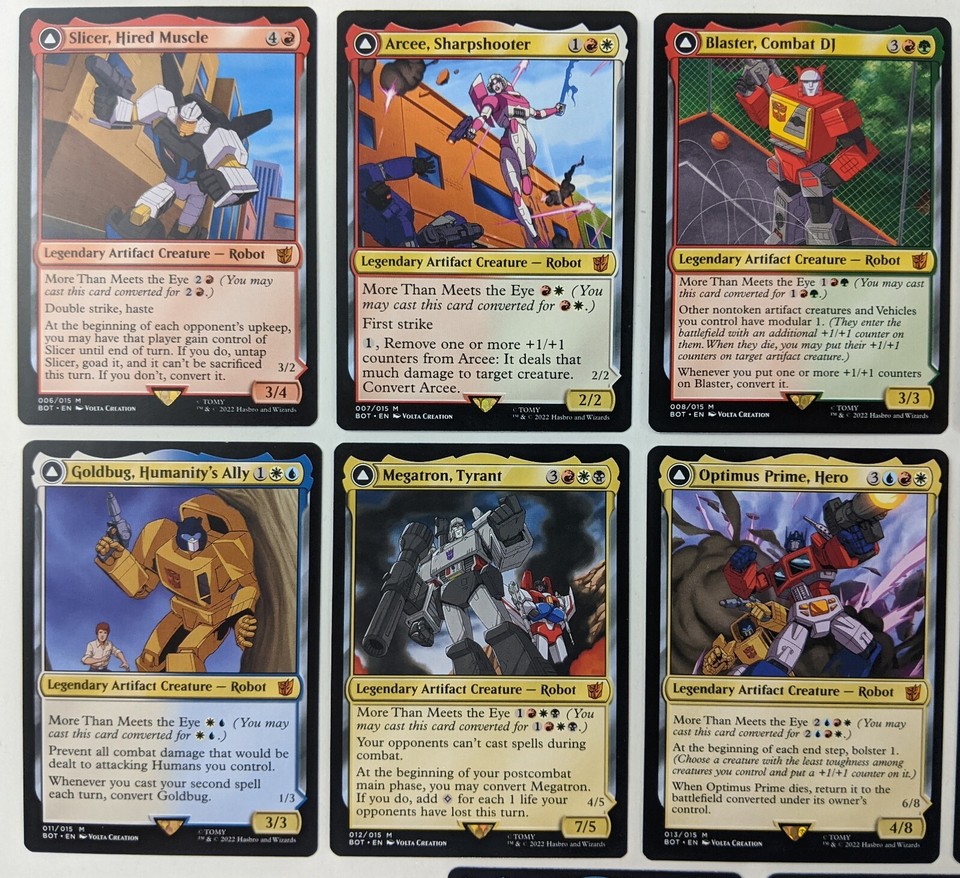 Transformers MTG Complete Set 17 Card Magic the Gathering BOT Universes ...