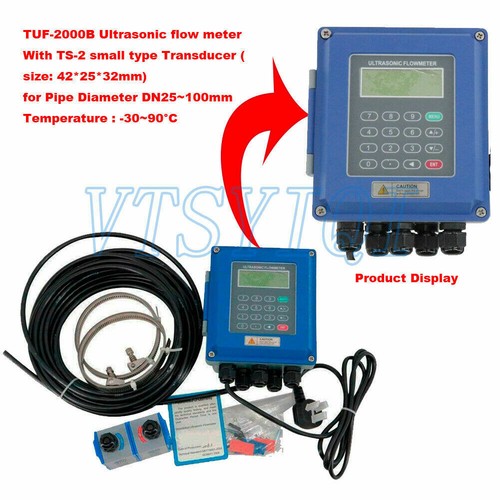 Ultrasonic Liquid Flow Meter Flowmeter DN25~100mm TUF-2000B with TS-2 ...