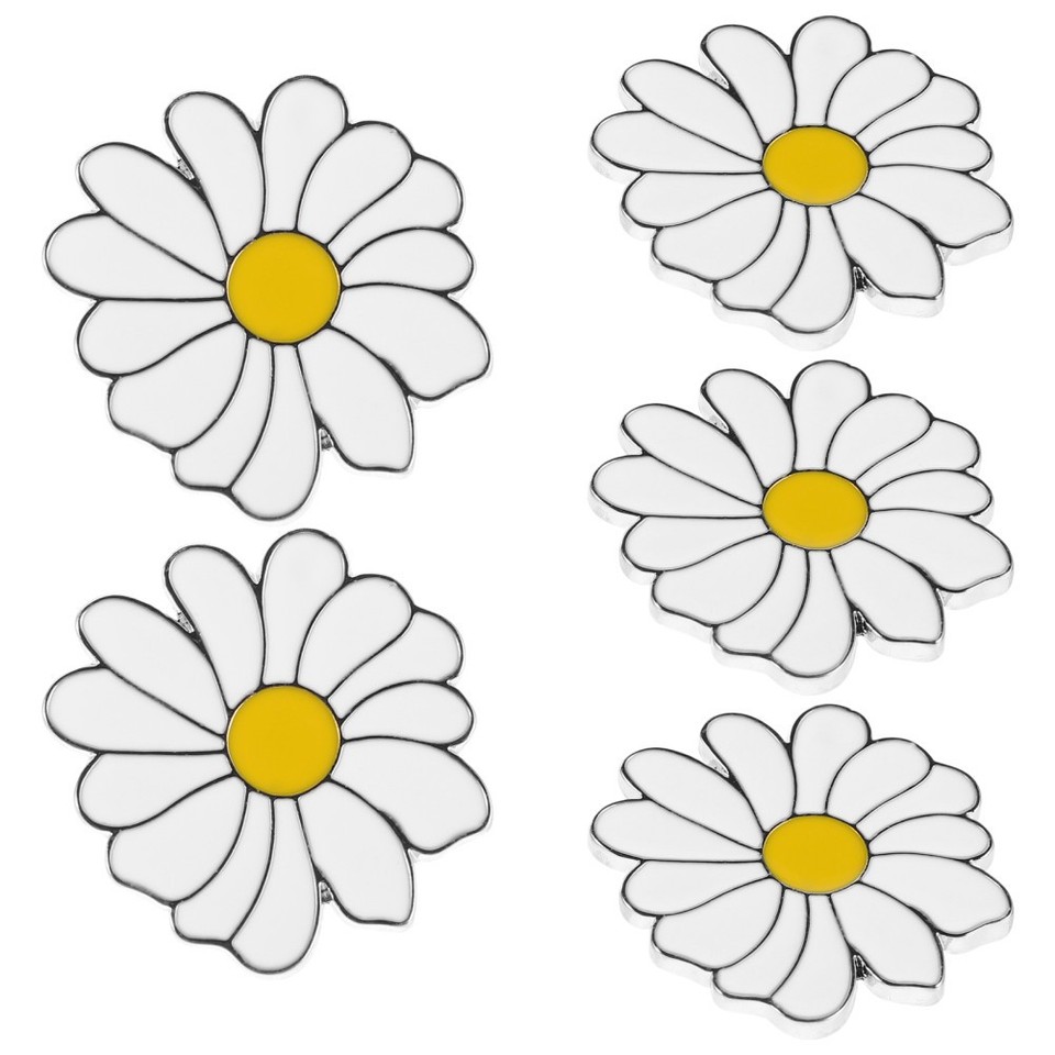 5pcs Daisy Lapel Pins: Daisy Floral Brooches Enamel Pin - Cute Flower ...