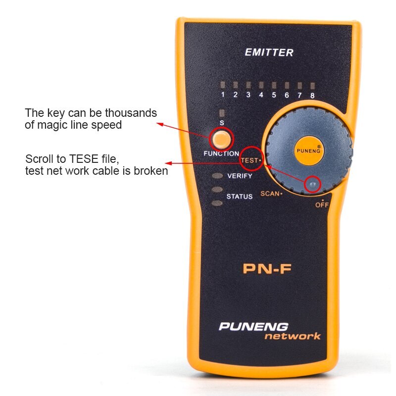 PN-F Network Monitoring Cable Tester Wire Fault Locator RJ45-RJ11 Cable ...