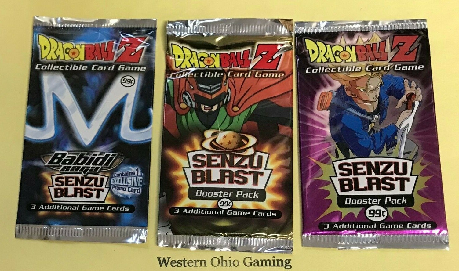 Dragon Ball Z CCG Senzu Blast Booster Pack x 3 NEW TCG Trading Card ...