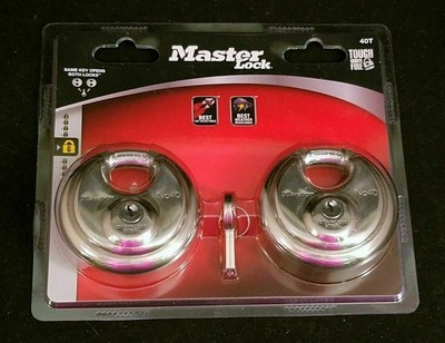 Master Lock 40T Stainless Steel Discus Padlock 2 Pack Keyed Alike BRAND ...