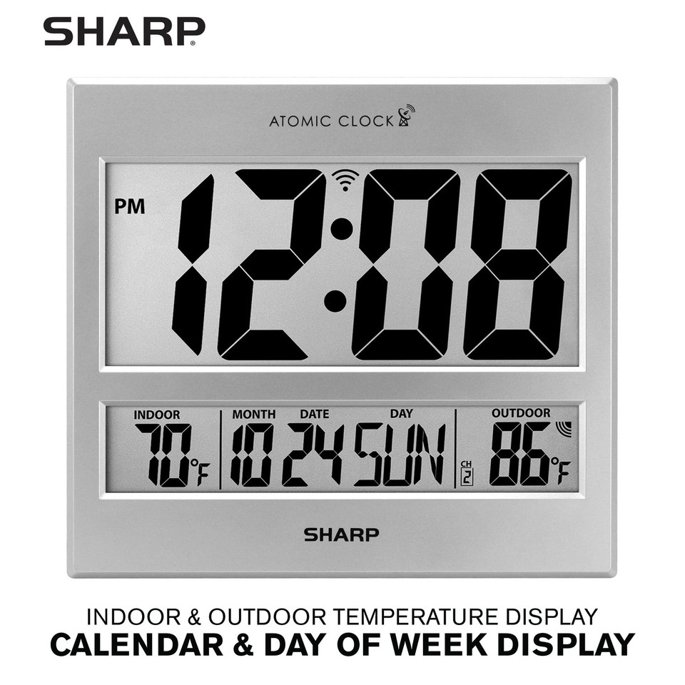 Sharp Atomic Clock - Accuracy - Never Needs Setting! -Silver Silver | eBay