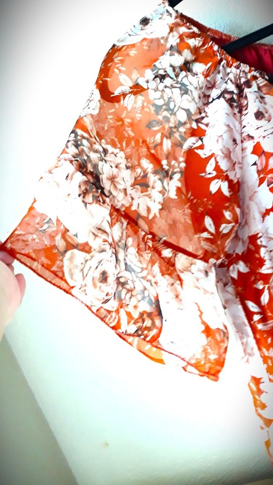 Floral Silk Blend Elena Baldi Dress Made in Italy Layered Midi Size XL ...