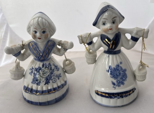 Vintage Pair Of Dutch Milk Maids Porcelain Bells 5” Delft Tradition | eBay