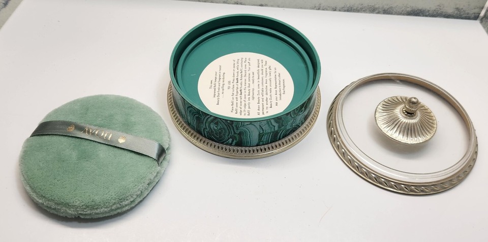 Vintage AVON Regence Beauty Dust Powder Puff & Container | eBay