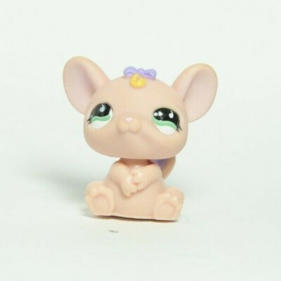 Littlest Pet Shop LPS 565 Pink Tan Mouse #565 Purple Ribbon -1- | eBay