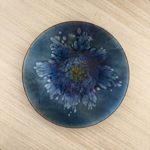 Trinket Copper Enamel signed Kareka on Blue Metal Copper Enamel | eBay