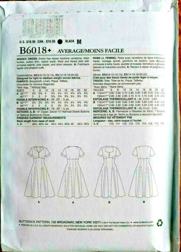 Butterick 6018 Vintage Inspired Retro Dress Sewing Pattern 1950s Sz 6 ...
