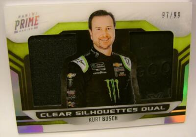 KURT BUSCH #97 /99 RELIC CLEAR SILHOUETTES DUAL NASCAR PANINI PRIME ...