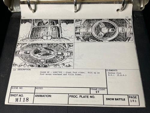 Star wars storyboards Empire Strikes Back movie props George Lucas Art ...