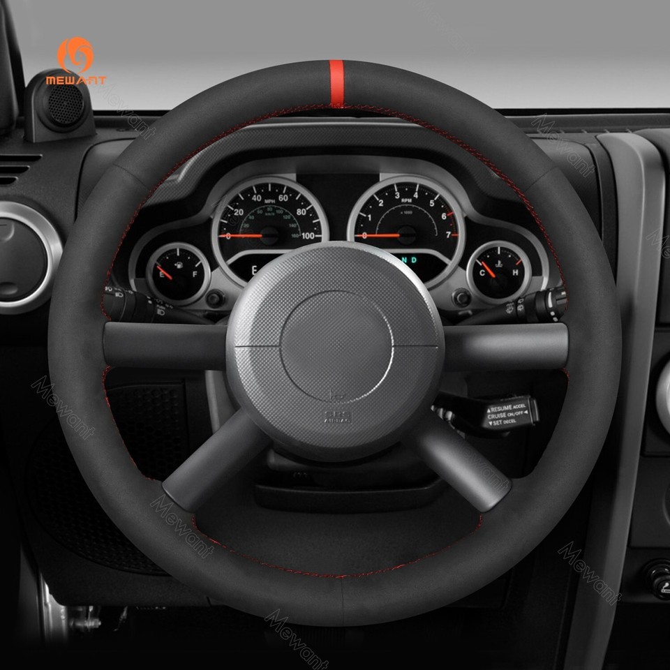 MEWANT Black Suede Steering Wheel Cover for Jeep JK Wrangler Gladiator 2007-2010 | eBay