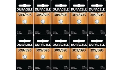 20 309/393 Duracell Silver Oxide Batteries (G5, SR48, G5A, SR754 ...