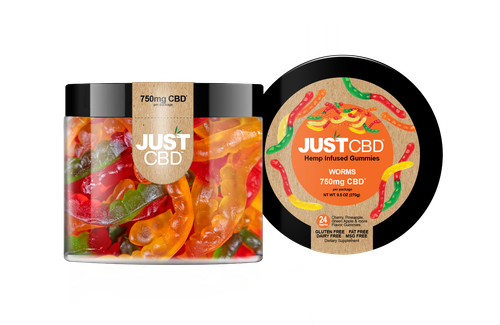 CBD Gummies Edible - Just CBD Worm Gummy 250 - 3000mg Pure Cannabidiol ...