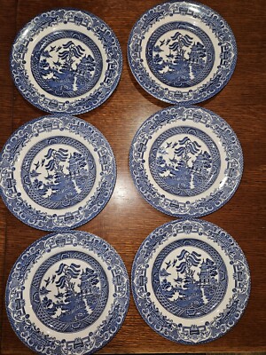 EIT Blue Willow Small Plates 7" Vintage English Ironstone (6) | eBay