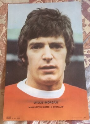 1974-75 Coffer Sports Manchester Utd Willie Morgan 12inch X 18inch Card ...