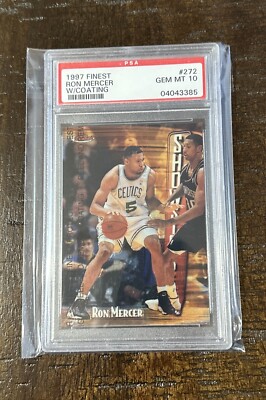 1997 Topps Finest #272 Ron Mercer Celtics RC Rookie w/ Coating PSA 10 ...