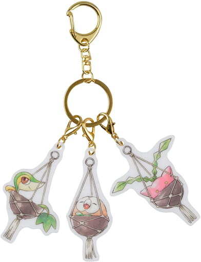 Pokemon Center limited Rowlet & Snivy & Hoppip acrylic keychain Grassy ...