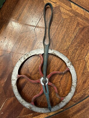 RARE Primitive Unique Antique Cast Iron Wagon Wheel Measuring Tool RED ...