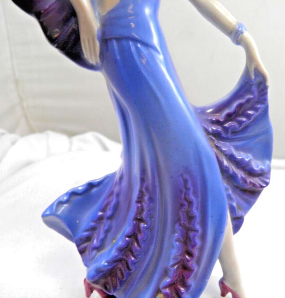 Vintage Germany Art Deco Dancing Lady Flapper Spanish Ceramic Dancer ...