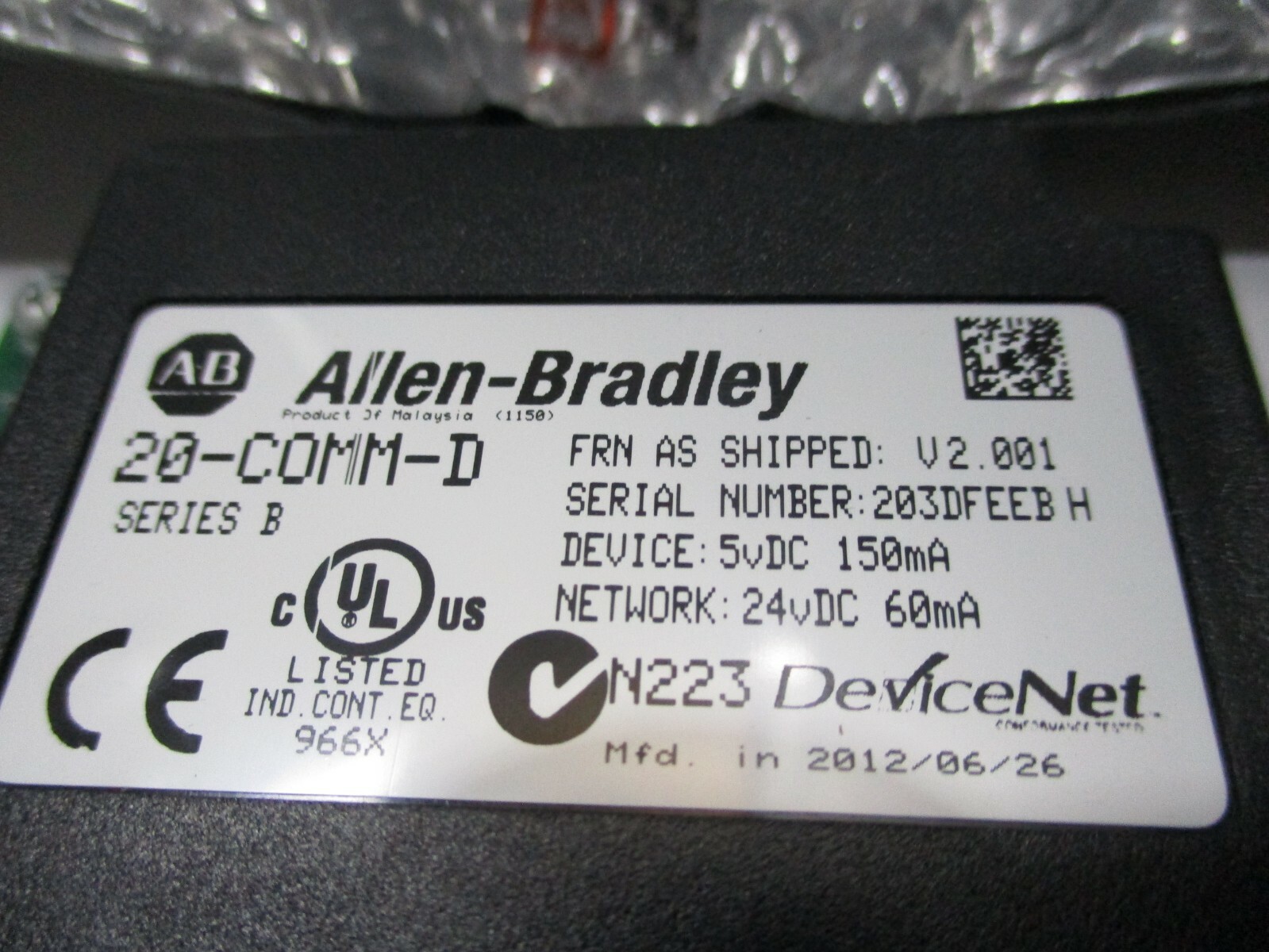 ALLEN-BRADLEY 20-COMM-D SERIES B COMMUNICATION MODULE | eBay
