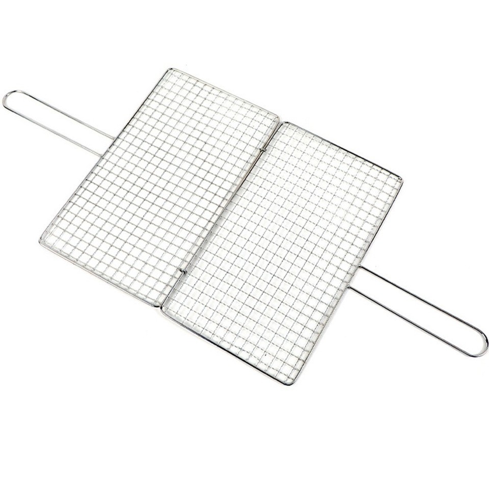 Stainless Steel Folding BBQ Net Suitable for Grilling Fish and Seafood ...