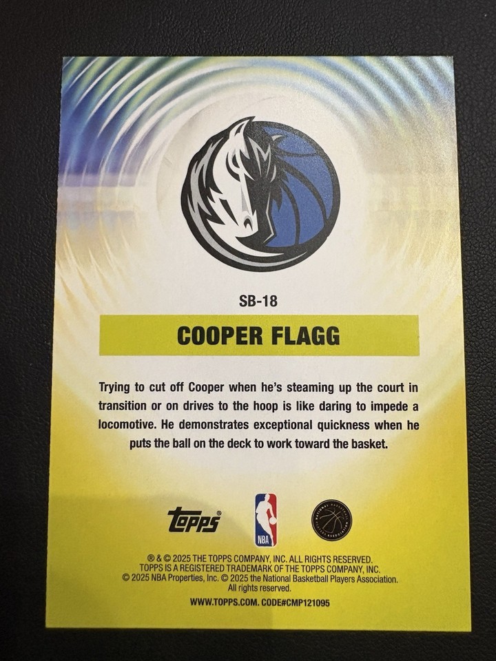 2025-26 Topps NBA Cooper Flagg Sonic Boom Holo RC #SB-18 SSP Rare ...